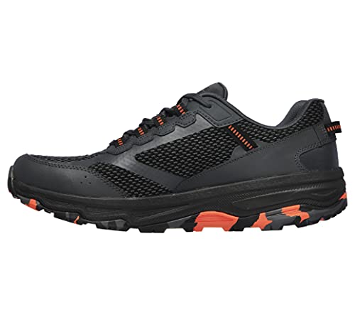 Skechers Men's GOrun Altitude-Trail Running Walking Hiking Shoe with Air Cooled Foam Sneaker, Charcoal/Orange/Black, 10.5