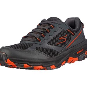 Skechers Men's GOrun Altitude-Trail Running Walking Hiking Shoe with Air Cooled Foam Sneaker, Charcoal/Orange/Black, 10.5