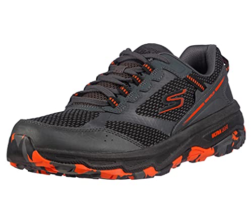 Skechers Men's GOrun Altitude-Trail Running Walking Hiking Shoe with Air Cooled Foam Sneaker, Charcoal/Orange/Black, 10.5