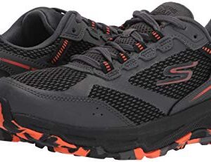 Skechers Men's GOrun Altitude-Trail Running Walking Hiking Shoe with Air Cooled Foam Sneaker, Charcoal/Orange/Black, 10.5