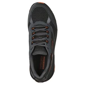 Skechers Men's GOrun Altitude-Trail Running Walking Hiking Shoe with Air Cooled Foam Sneaker, Charcoal/Orange/Black, 10.5