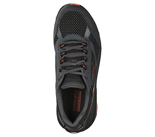 Skechers Men's GOrun Altitude-Trail Running Walking Hiking Shoe with Air Cooled Foam Sneaker, Charcoal/Orange/Black, 10.5