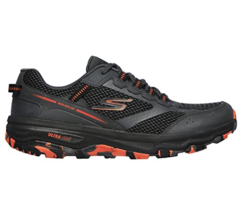 Skechers Men's GOrun Altitude-Trail Running Walking Hiking Shoe with Air Cooled Foam Sneaker, Charcoal/Orange/Black, 10.5