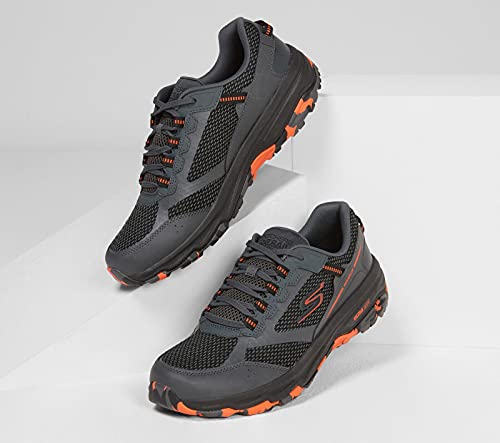 Skechers Men's GOrun Altitude-Trail Running Walking Hiking Shoe with Air Cooled Foam Sneaker, Charcoal/Orange/Black, 10.5