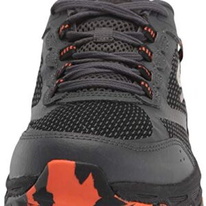 Skechers Men's GOrun Altitude-Trail Running Walking Hiking Shoe with Air Cooled Foam Sneaker, Charcoal/Orange/Black, 10.5