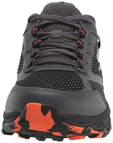 Skechers Men's GOrun Altitude-Trail Running Walking Hiking Shoe with Air Cooled Foam Sneaker, Charcoal/Orange/Black, 10.5