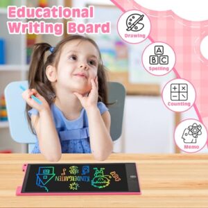 LCD Writing Tablet, 12 Inch Colorful Doodle Board Drawing Tablet for Kids, Reusable Electronic Drawing Pad, Learning Toys Birthday Gift for 3 4 5 6 7 8 Years Old Girls Boys (Pink)