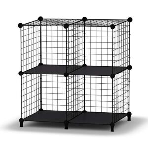 homidec wire cube storage, storage shelves 4 cube bookshelf bookcase closet organizer and storage, wire storage shelves multi-use diy storage cube shelf for books, toys, clothes, tools