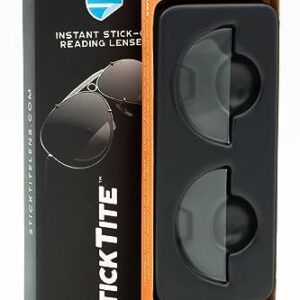 StickTite Lenses – Stick-on bifocal lens instantly convert sunglasses, goggles, or glasses into magnified, bifocal sunglasses. Patented material technology, reusable lenses (1 pair) 2.0 diopter