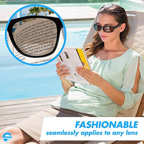 StickTite Lenses – Stick-on bifocal lens instantly convert sunglasses, goggles, or glasses into magnified, bifocal sunglasses. Patented material technology, reusable lenses (1 pair) 2.0 diopter