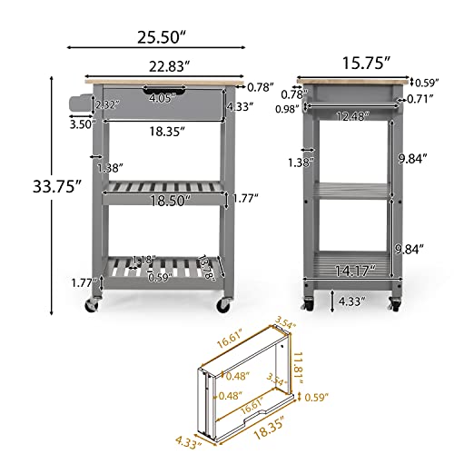 Christopher Knight Home Dade Kitchen Furniture, Gray + Natural