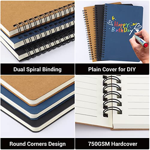 EUSOAR College Ruled Spiral Notebook, A5 12 packs 5.5"X8.3" 120 Pages Lined Travel Writing Notebooks Journal, Memo Notepad Sketchbook, Students Office Business Subject Diary-3 Colors