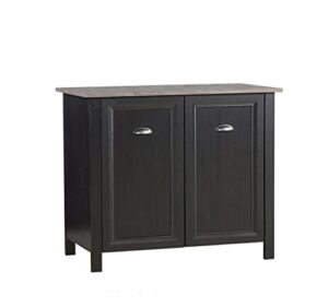 saint birch ansel 2-door modern wood storage cabinet in black