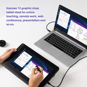 HUION Kamvas 12 Graphics Drawing Tablet with Screen Full-Laminated Battery-Free Stylus Tilt 8192 Levels Pressure 8 Express Keys, 11.6 inches Pen Display Support Android, Window, Mac, Linux, Black