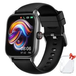 smart watch, newest 1.85 "tft hd display smart watch with receive & dial, smart watch for android iphone with pedometer, fitness tracker, heart rate, sms reminder, android smart watch for women men