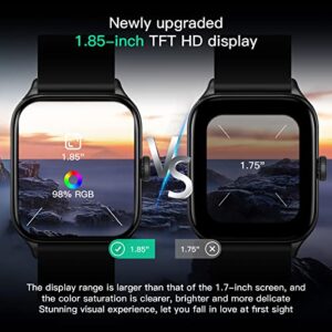 Smart Watch, Newest 1.85 "TFT HD Display Smart Watch with Receive & Dial, Smart Watch for Android iPhone with Pedometer, Fitness Tracker, Heart Rate, SMS Reminder, Android Smart Watch for Women Men