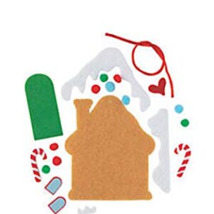 PWS Sales Gingerbread House Christmas Felt Ornament Kits-Makes 12-Crafts for Kids