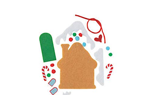 PWS Sales Gingerbread House Christmas Felt Ornament Kits-Makes 12-Crafts for Kids