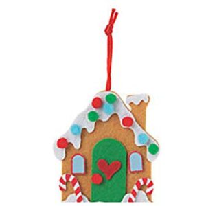 PWS Sales Gingerbread House Christmas Felt Ornament Kits-Makes 12-Crafts for Kids