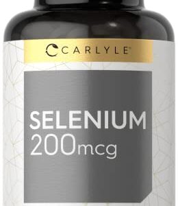 Selenium Supplement | 200mcg Tablets | Vegetarian, Non-GMO, Gluten Free | by Carlyle