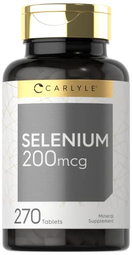 Selenium Supplement | 200mcg Tablets | Vegetarian, Non-GMO, Gluten Free | by Carlyle