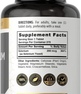 Selenium Supplement | 200mcg Tablets | Vegetarian, Non-GMO, Gluten Free | by Carlyle