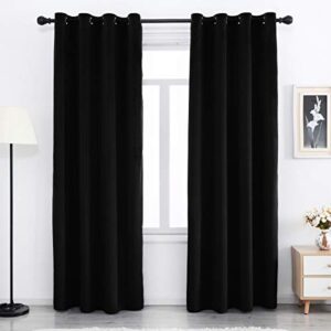 spxtex black velvet blackout curtains for living room 84 inches long sliding door curtains heavy velvet curtains for bedroom thermal insulated velvet curtains grommet velvet drapes set of 1 panel