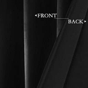 SPXTEX Black Velvet Blackout Curtains for Living Room 84 inches Long Sliding Door Curtains Heavy Velvet Curtains for Bedroom Thermal Insulated Velvet Curtains Grommet Velvet Drapes Set of 1 Panel