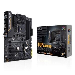 asus tuf gaming b450-plus ii amd am4 (ryzen 5000, 3rd gen ryzen atx gaming motherboard (ddr4 4400(o.c.), hdmi 2.0b, usb 3.2 gen 2 type-c, bios flashback, 256mb bios flash rom, ai noise cancelling mic