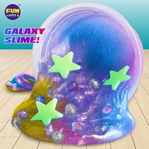 Toy Galaxy Slime Kit for Boys Girls 10-12, FunKidz Ultimate Fluffy Slime Making Kit for Kids Ages 8-10 D.I.Y. Glow, Galactic, Fun Slime Gifts