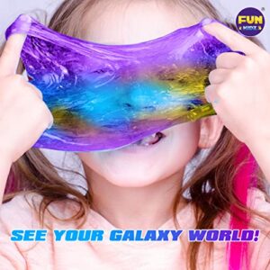 Toy Galaxy Slime Kit for Boys Girls 10-12, FunKidz Ultimate Fluffy Slime Making Kit for Kids Ages 8-10 D.I.Y. Glow, Galactic, Fun Slime Gifts