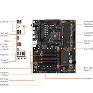 Gigabyte B550 Gaming X V2 (AMD Ryzen 5000/B550/ATX/M.2/HDMI/DVI/USB 3.1 Gen 2/DDR4/ATX/Gaming Motherboard)