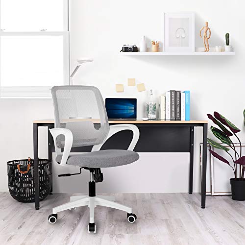 NEO CHAIR Office Chair Ergonomic Desk Chair Mesh Computer Chair Lumbar Support Modern Executive Adjustable Rolling Swivel Chair Comfortable Mid Black Task Home Office Chair (Grey)