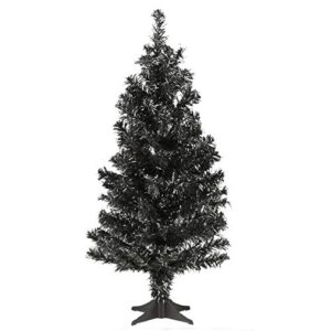 national tree company tinsel tree, black, halloween collection, 24 in