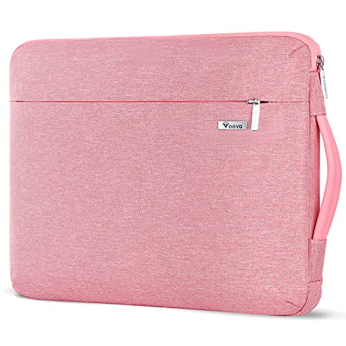 Voova Laptop Sleeve Case 15.6 Inch, 360° Protective Computer Carrying Bag Compatible with MacBook Pro 15 16 M1 Pro/Max,15-16 Inch Microsoft Hp Lenovo Dell Acer Asus Chromebook for Women Girls,Pink