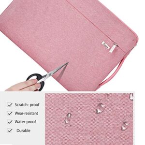 Voova Laptop Sleeve Case 15.6 Inch, 360° Protective Computer Carrying Bag Compatible with MacBook Pro 15 16 M1 Pro/Max,15-16 Inch Microsoft Hp Lenovo Dell Acer Asus Chromebook for Women Girls,Pink