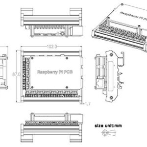 DIN Rail Mount Pinout Breakout Terminal Block Module for Raspberry Pi A+ 3A+ B+ 2B 3B 3B+ 4B Zero Zero-W