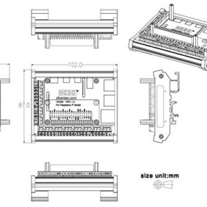 DIN Rail Mount Pinout Breakout Terminal Block Module for Raspberry Pi A+ 3A+ B+ 2B 3B 3B+ 4B Zero Zero-W