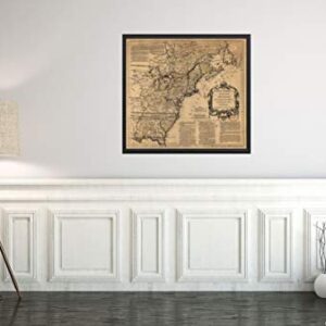 1755 Map| North America| North America Map Size: 22 inches x 24 inches |Fits 22x24 siz