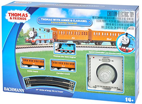 Bachmann Trains - Thomas with Annie and Clarabel Ready to Run Electric Train Set - N Scale, Blue