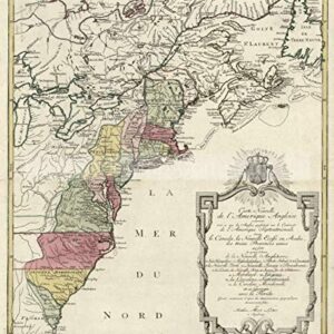 1776 Map| America|British|North America|United States| Carte Nouvelle de l'Amerique an