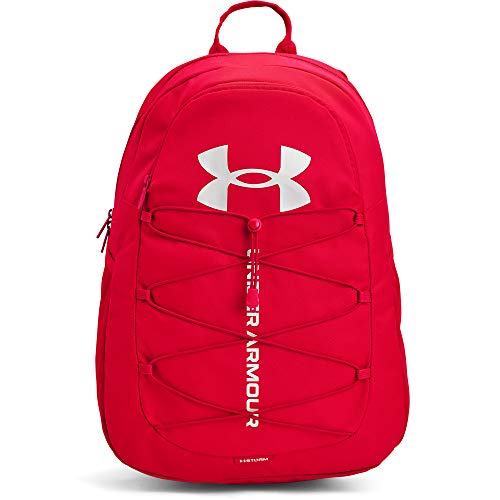 Under Armour Adult Hustle Sport Backpack , Red (600)/Metallic Silver , One Size Fits All