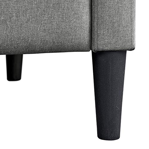 Topeakmart Mid-Century Modern Fabric Recliner Modern Tufted Reclining Single Sofa for Living Room Padded Cushion Home Theater Seat Grey