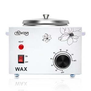 single wax warmer professional electric wax heater machine for hair removal, large wax pot paraffin facial skin body spa salon equipment with adjustable temperature set