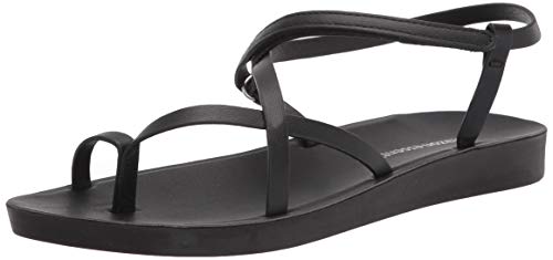 Amazon Essentials Women's Strappy Footbed Sandal, Black, 7.5