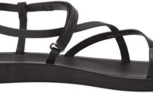 Amazon Essentials Women's Strappy Footbed Sandal, Black, 7.5