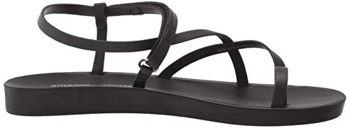 Amazon Essentials Women's Strappy Footbed Sandal, Black, 7.5