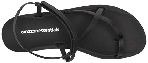 Amazon Essentials Women's Strappy Footbed Sandal, Black, 7.5