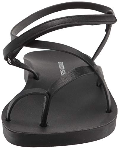 Amazon Essentials Women's Strappy Footbed Sandal, Black, 7.5