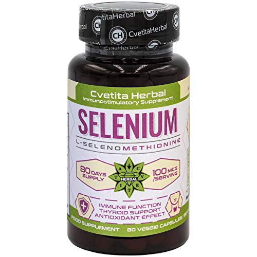 Selenium | 80 Vegetarian Capsules x 100mcg (80 Days Supply) | Maintenance of Normal Hair | Nails | Immune System & Thyroid Function